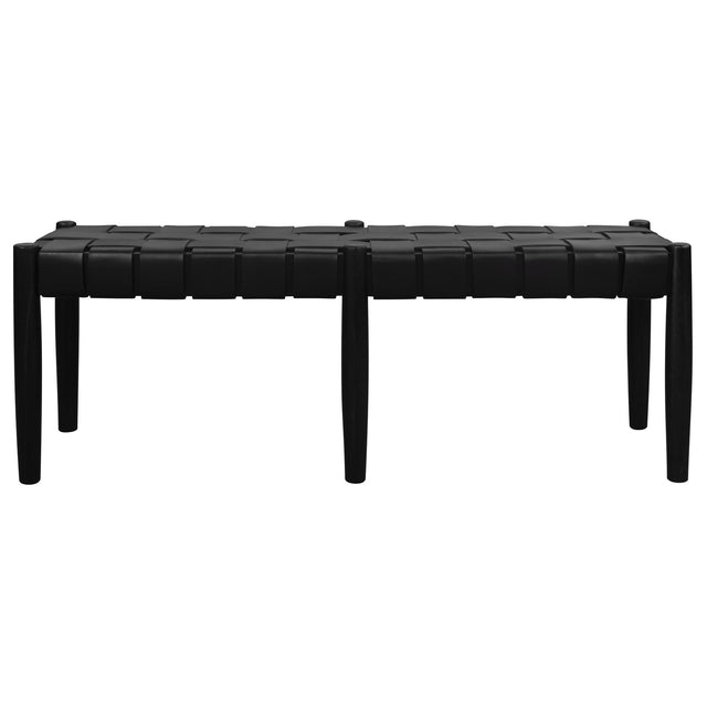 Elliot Leather Solid Mindi Timber Bench – Centrum Furniture