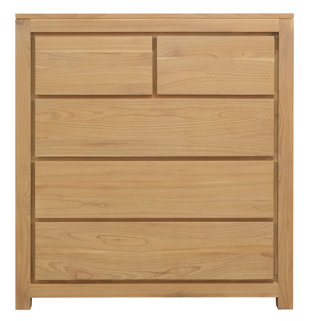 Amsterdam Solid Mindi Timber 5 Drawer Tall Boy – Centrum Furniture